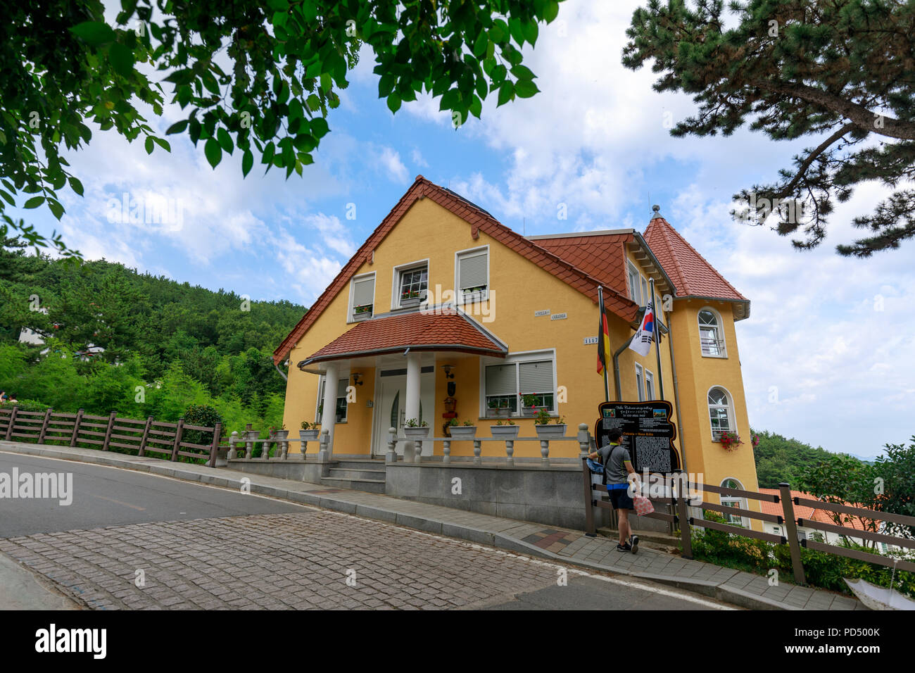 Namhae, South Korea - July 29, 2018 : Namhae German Village scene ...