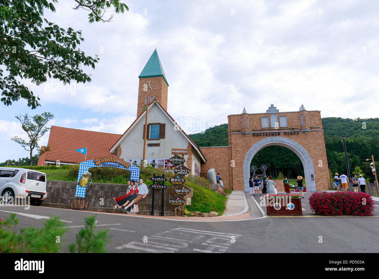 Namhae, South Korea - July 29, 2018 : Namhae German Village scene ...