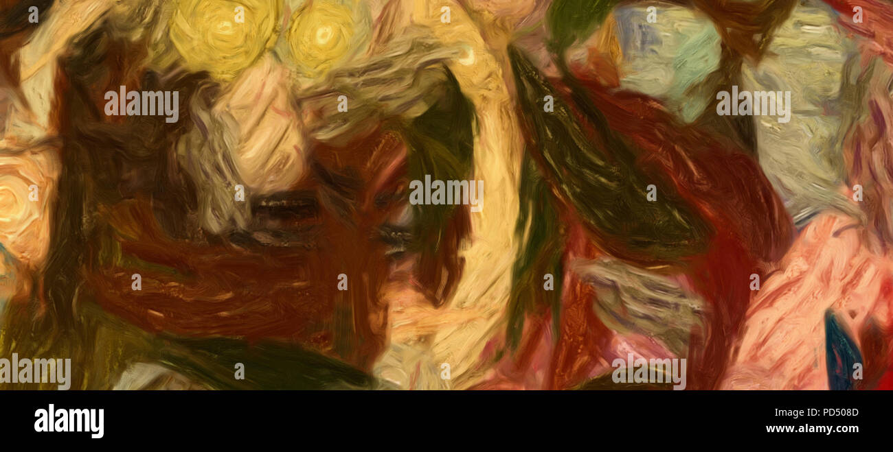 Abstract art background. Oil on canvas. Warm colors. Soft brushstrokes ...