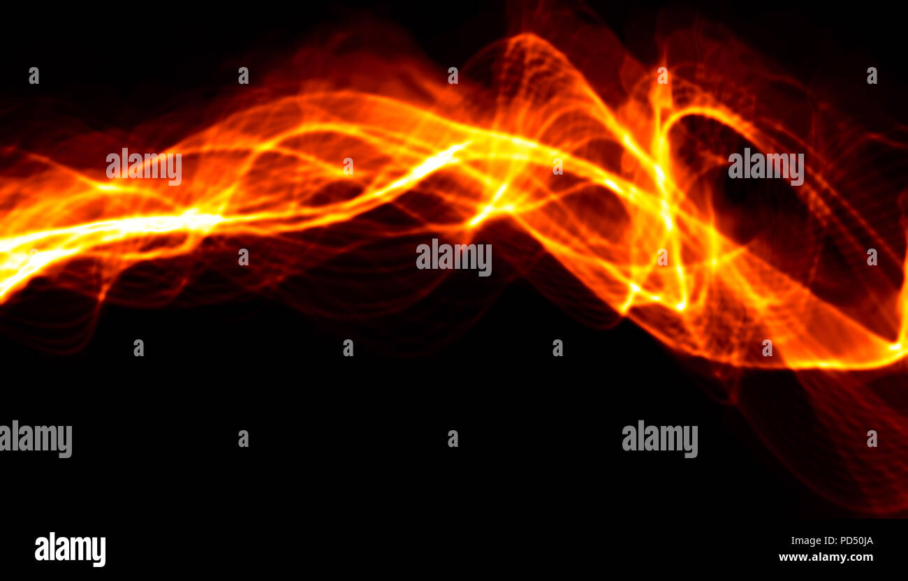 Abstract red smoke Fire over black background. Wavy elegant backdrop ...