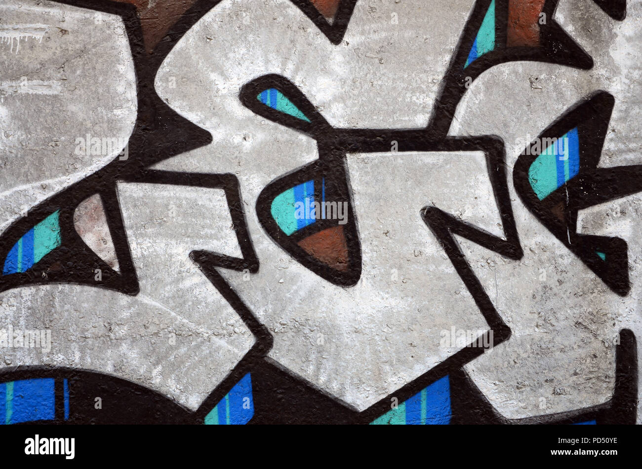 Texture of a fragment of the wall with graffiti painting, which is ...