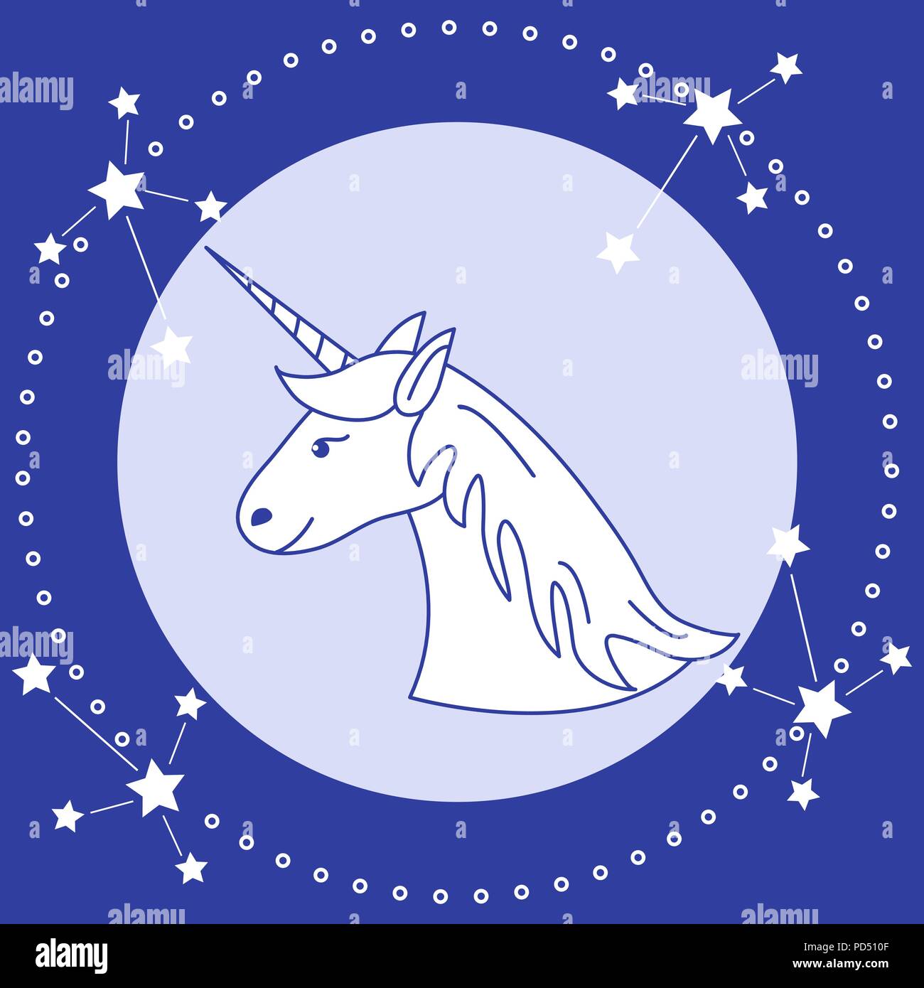 Magic unicorn and constellations. Design for children graphic, t-shirt ...