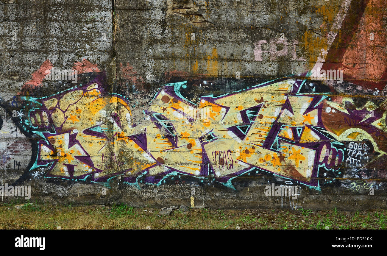 Close up view of graffiti drawing details. Background image on the ...