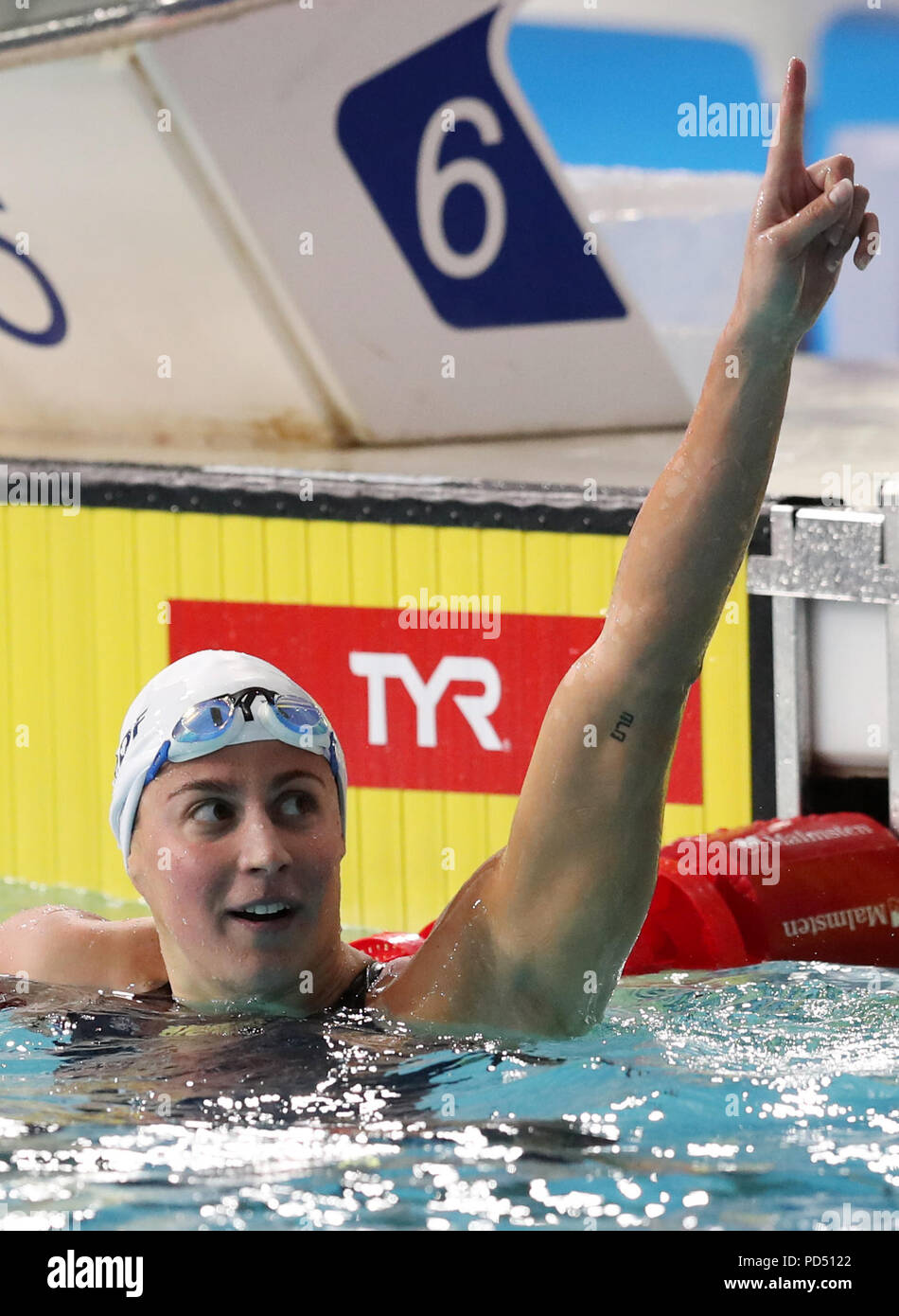 France's Charlotte Bonnet celebrates winning the Women's 200m Frestyle ...