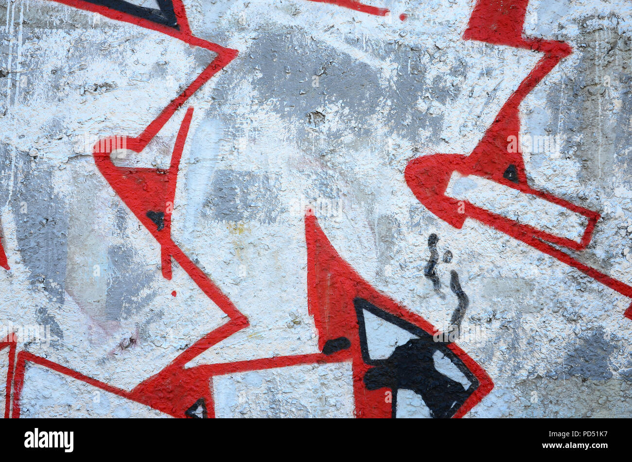 Texture of a fragment of the wall with graffiti painting, which is ...