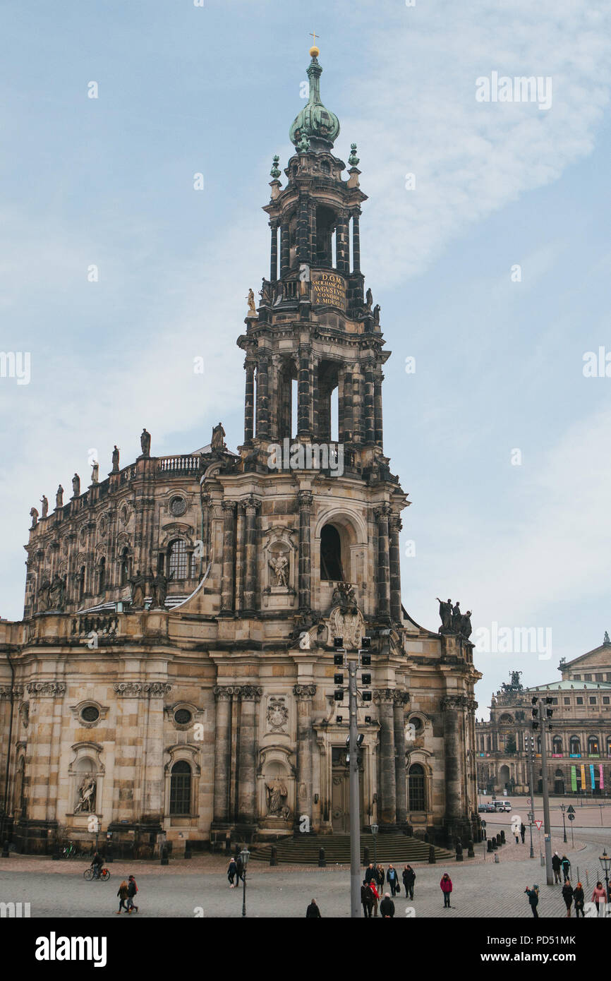 Court Catholic Cathedral of Dresden in the town square. One of the ...