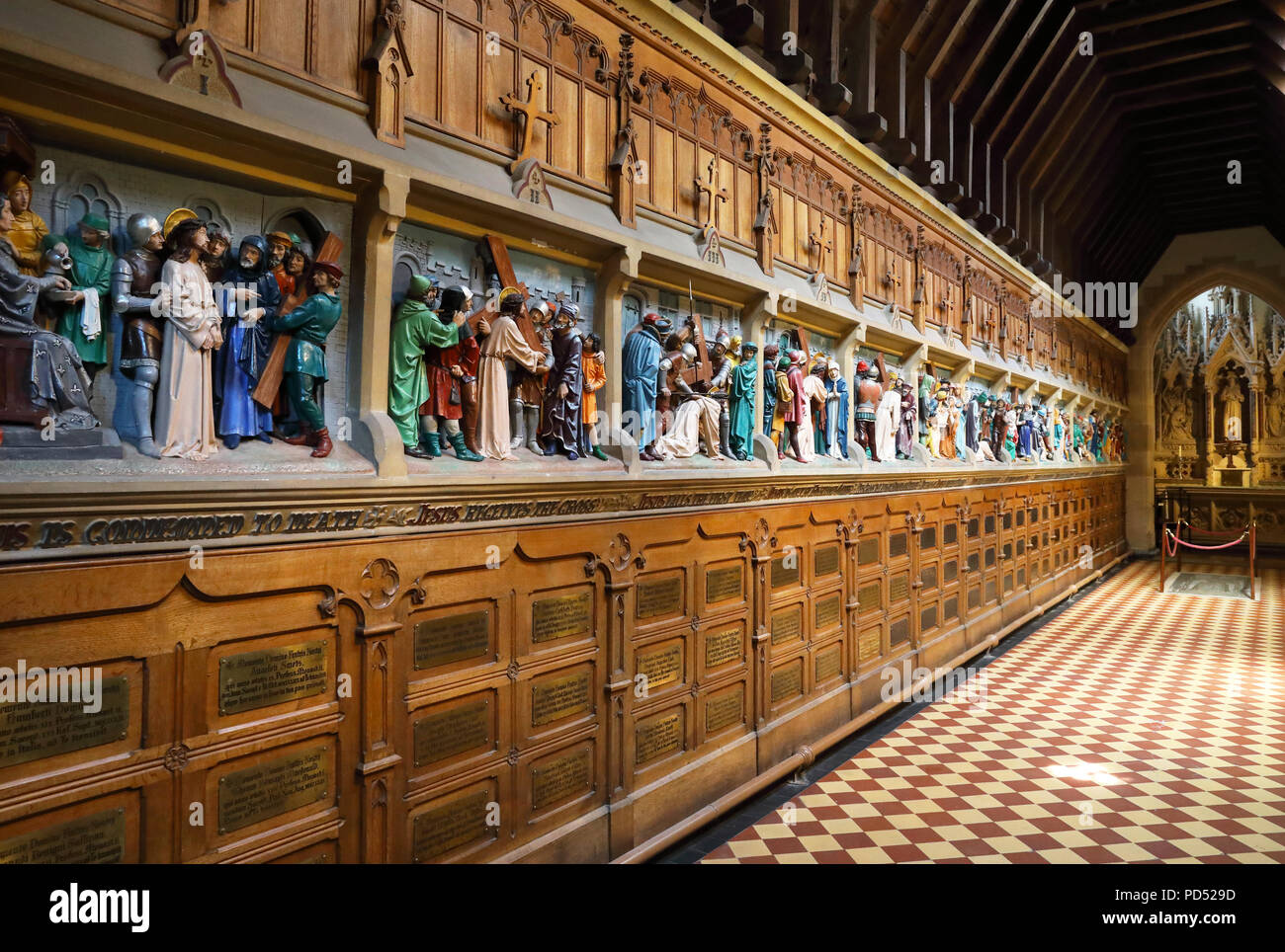 The rood screen with the stations of the cross, at Pugin's Church and ...