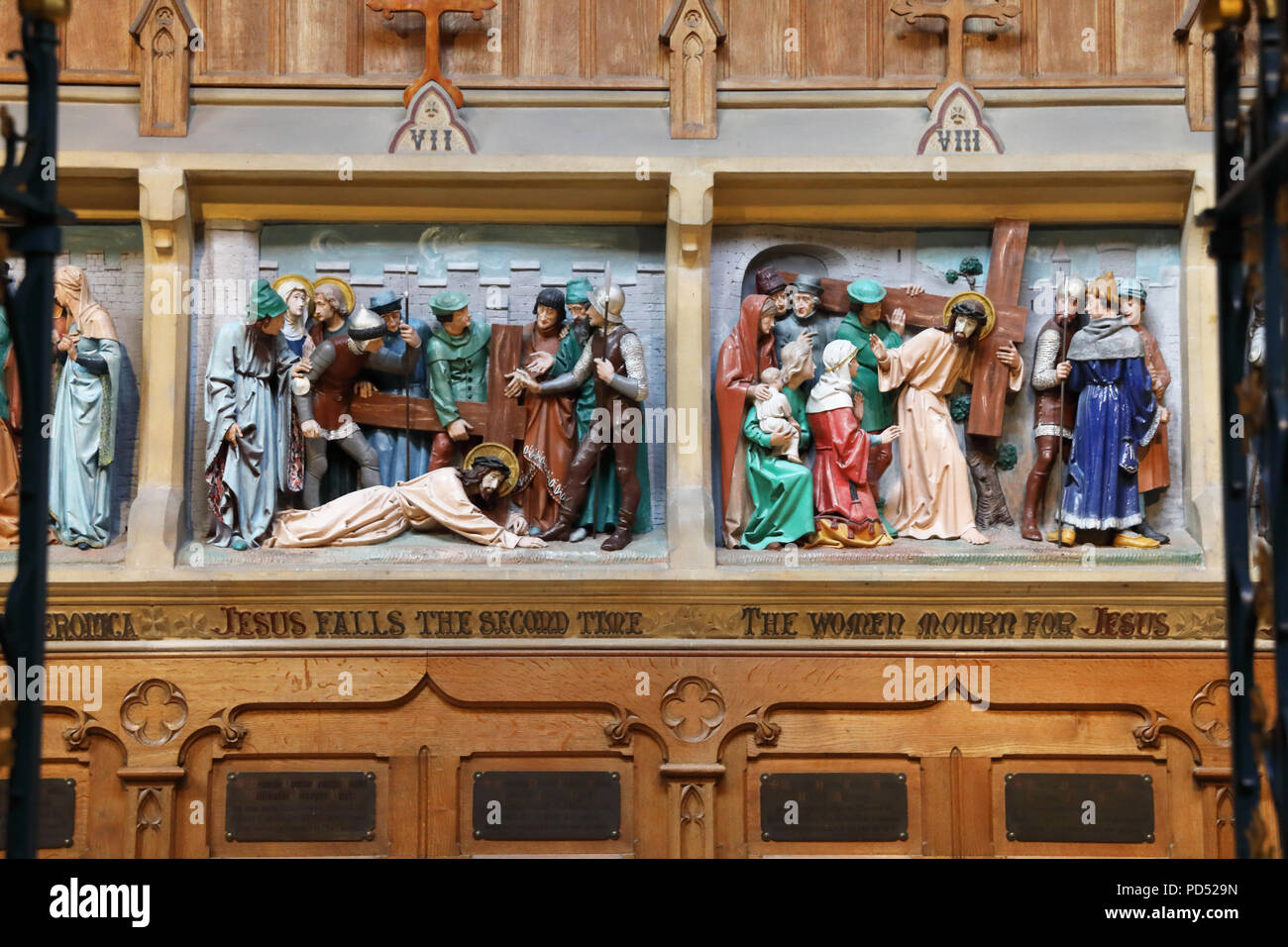 The rood screen with the stations of the cross, at Pugin's Church and ...