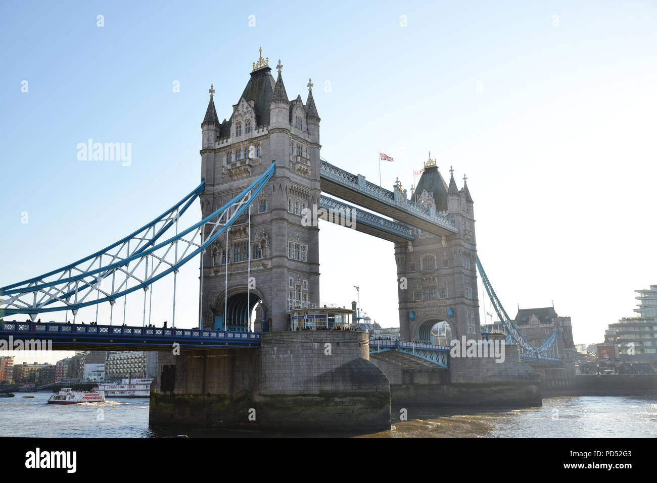LONDON-ENGLAND-JAN-21,2017: Tower Bridge is a combined bascule and ...