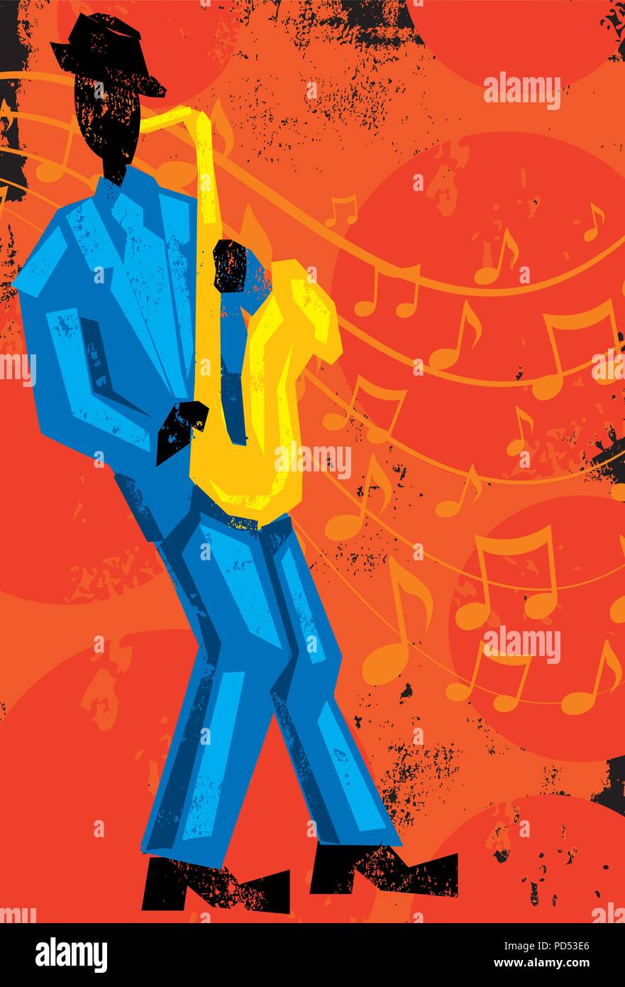 Saxophone cartoon hi-res stock photography and images - Alamy