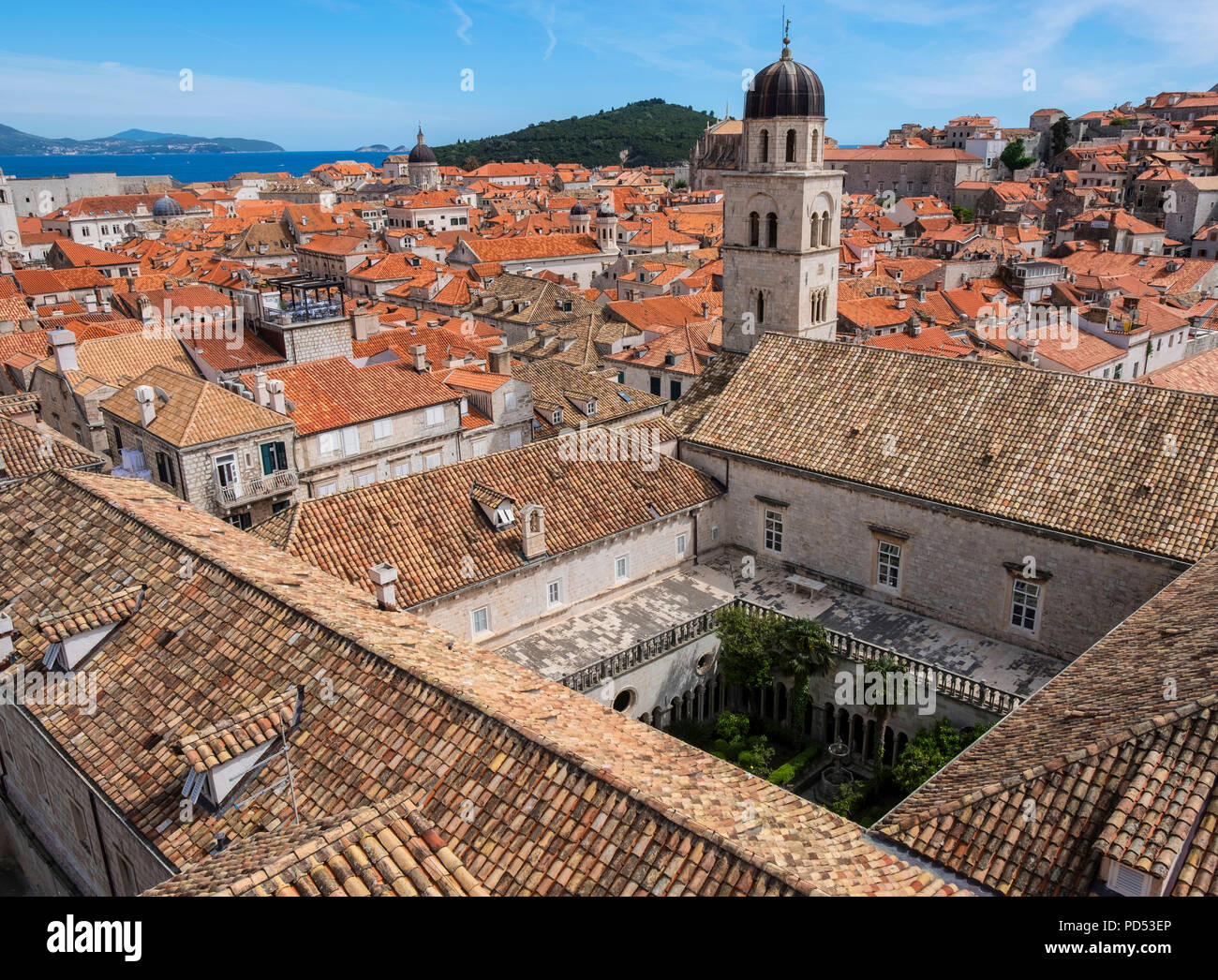 The rooftops of The Franciscan Church and Monastery and Dubrovnik's Old ...