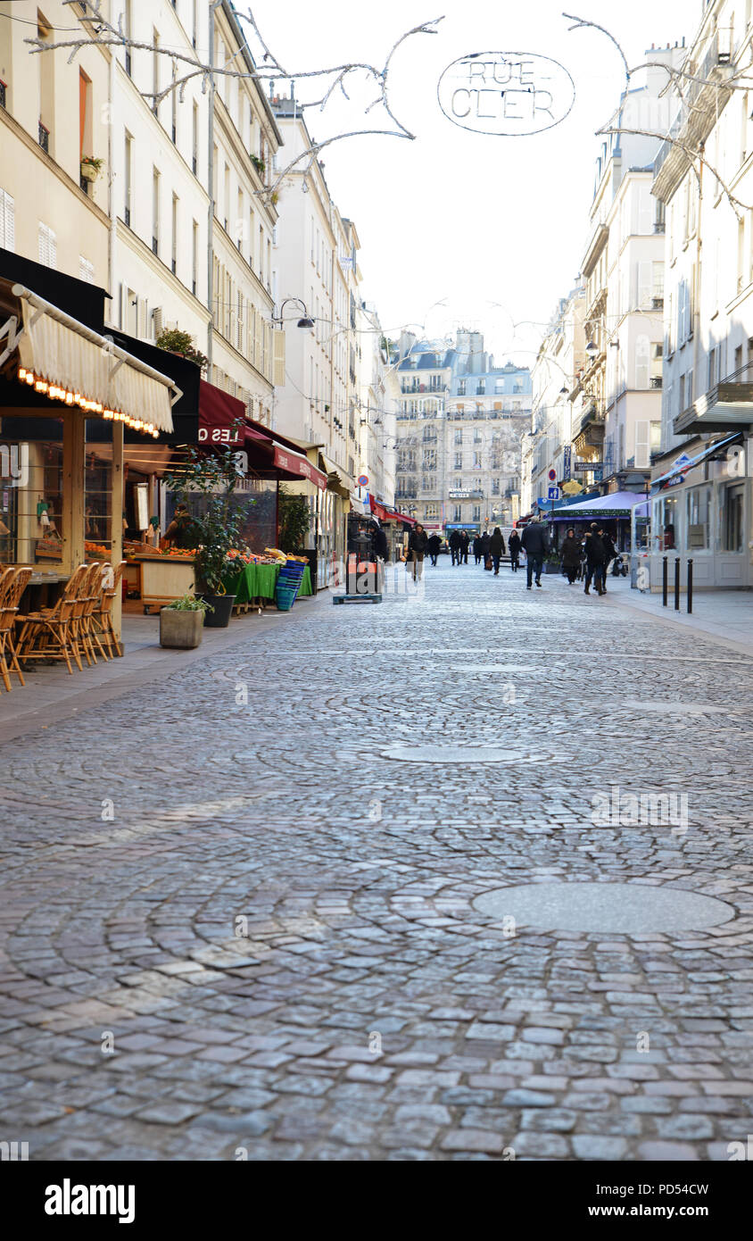 PARIS, FRANCE - JANUARY-18, 2017: Rue Cler - The Most Famous Market ...