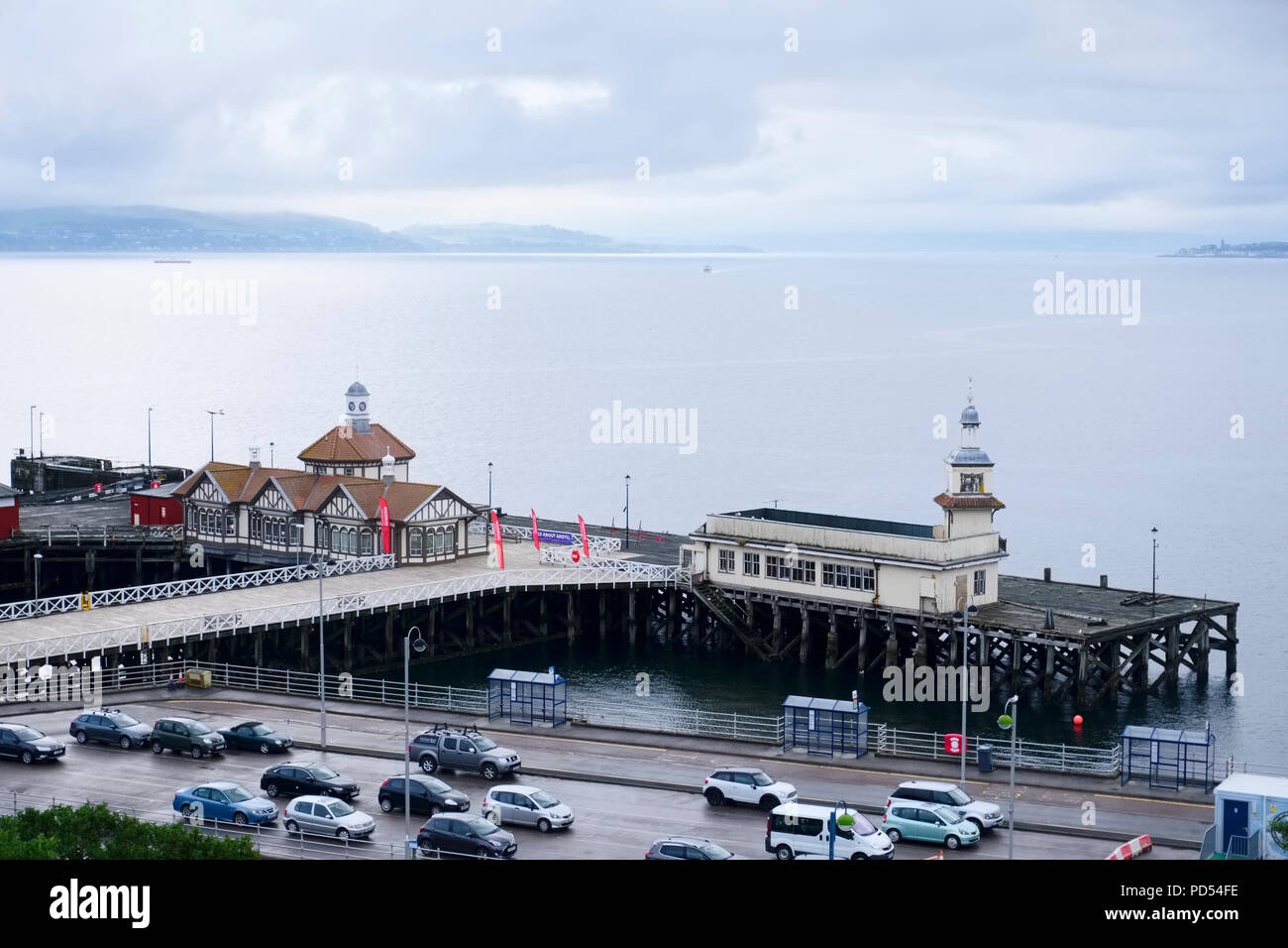Abandoned pier sea coastal victorian wooden building Dunoon Scotland UK ...