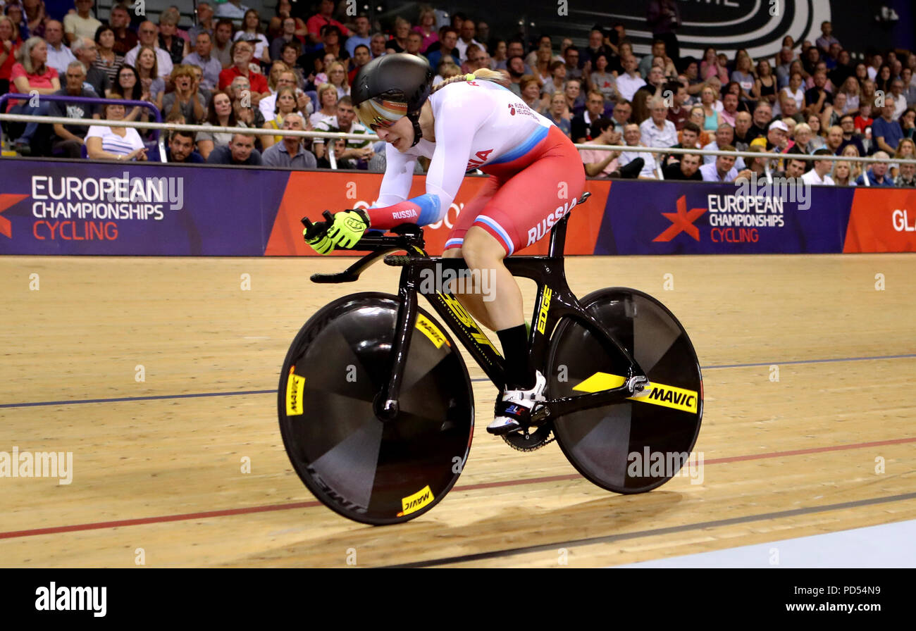 Russia's Daria Shmeleva competes in the Women's 500m Time Trial Final ...