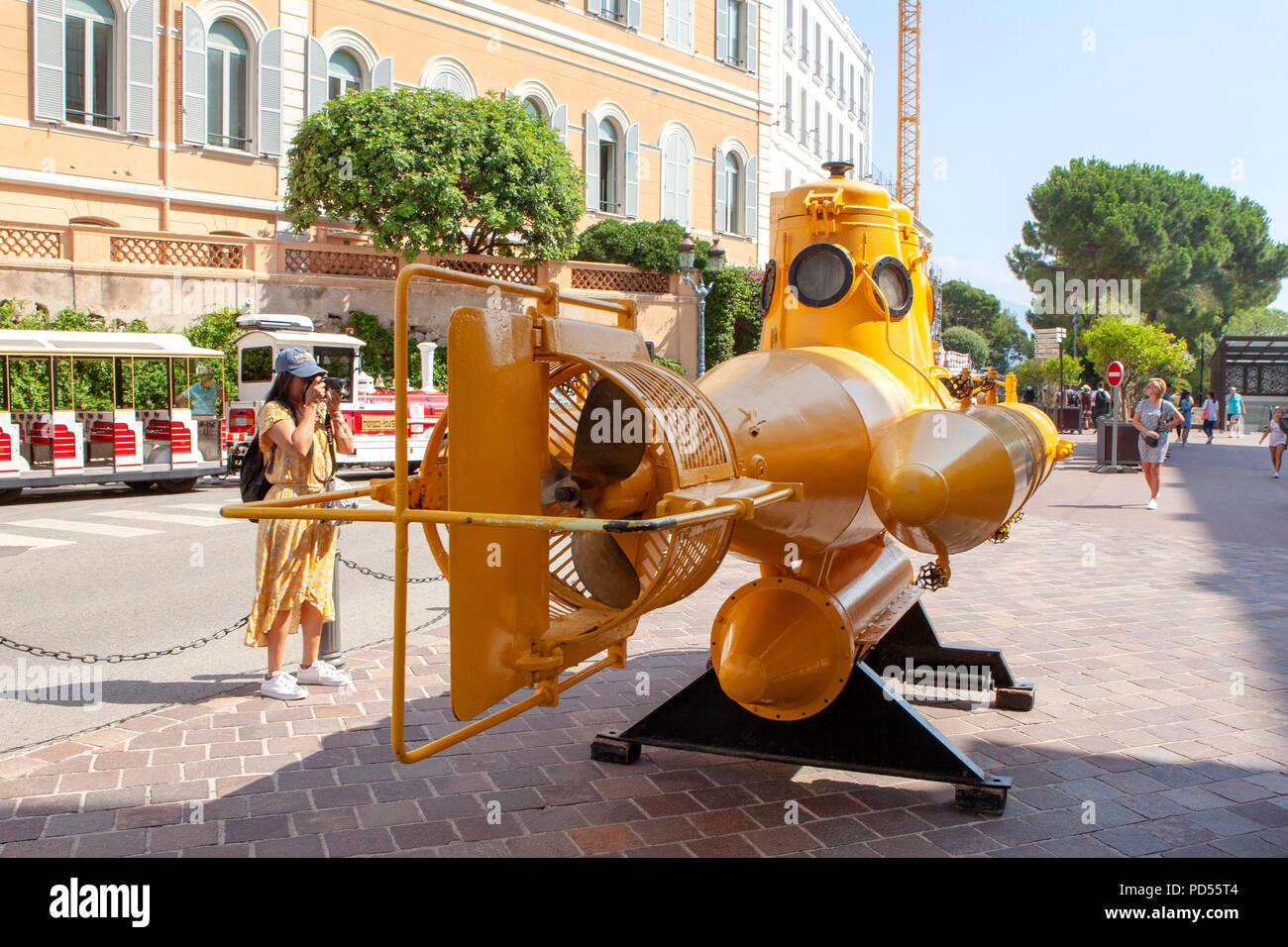 Yellow submarine outside the Oceanographic Museum of Monaco Stock Photo ...