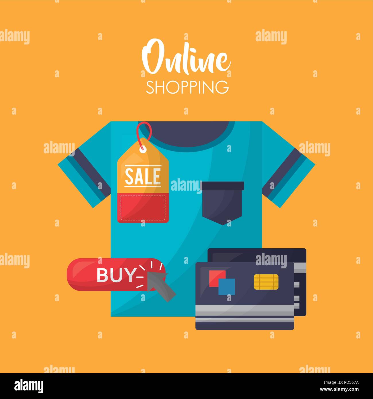 Credit cards shopping cart Stock Vector Images - Alamy