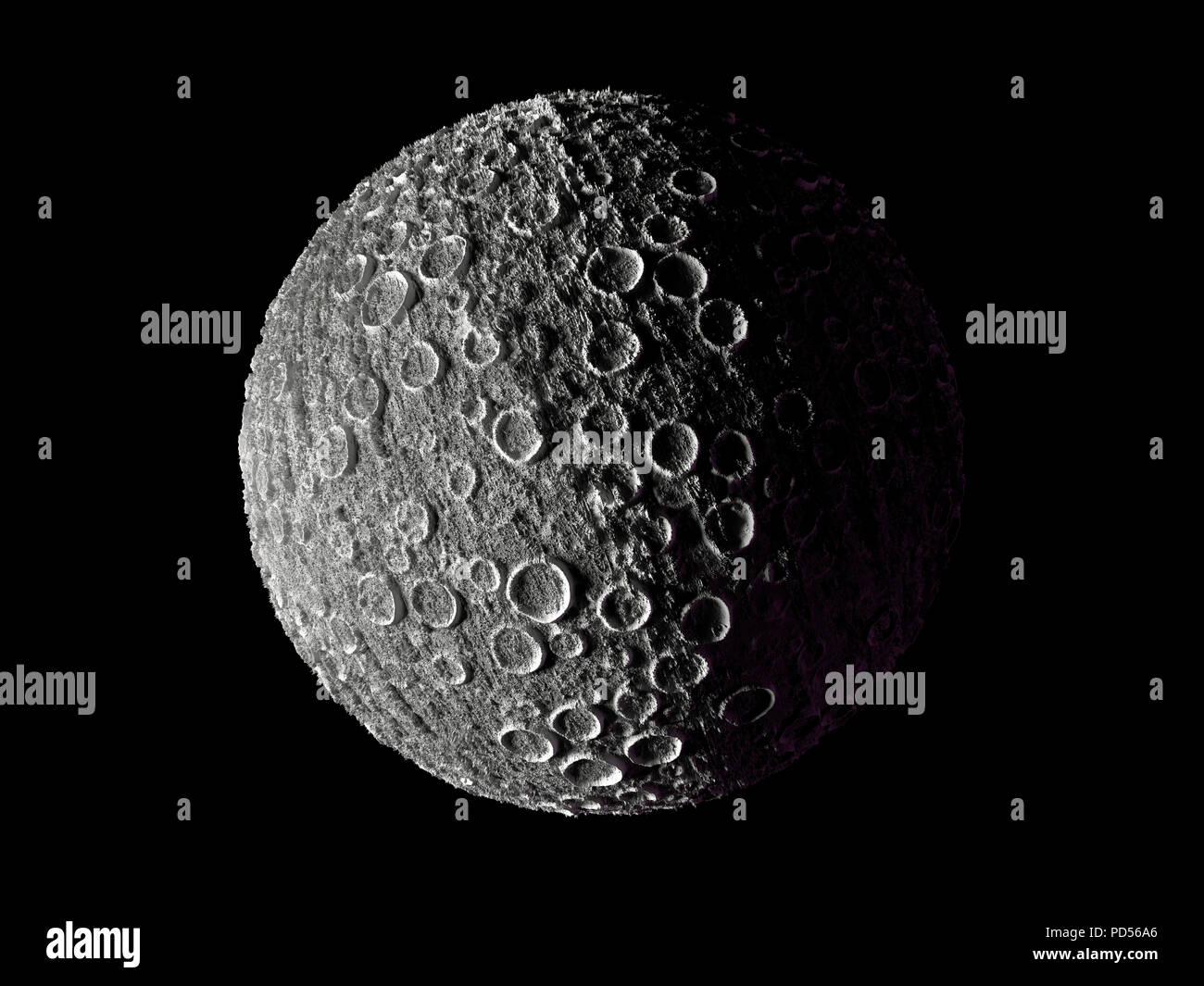 Dwarf planet with asteroid impacts, high bumps Stock Photo - Alamy