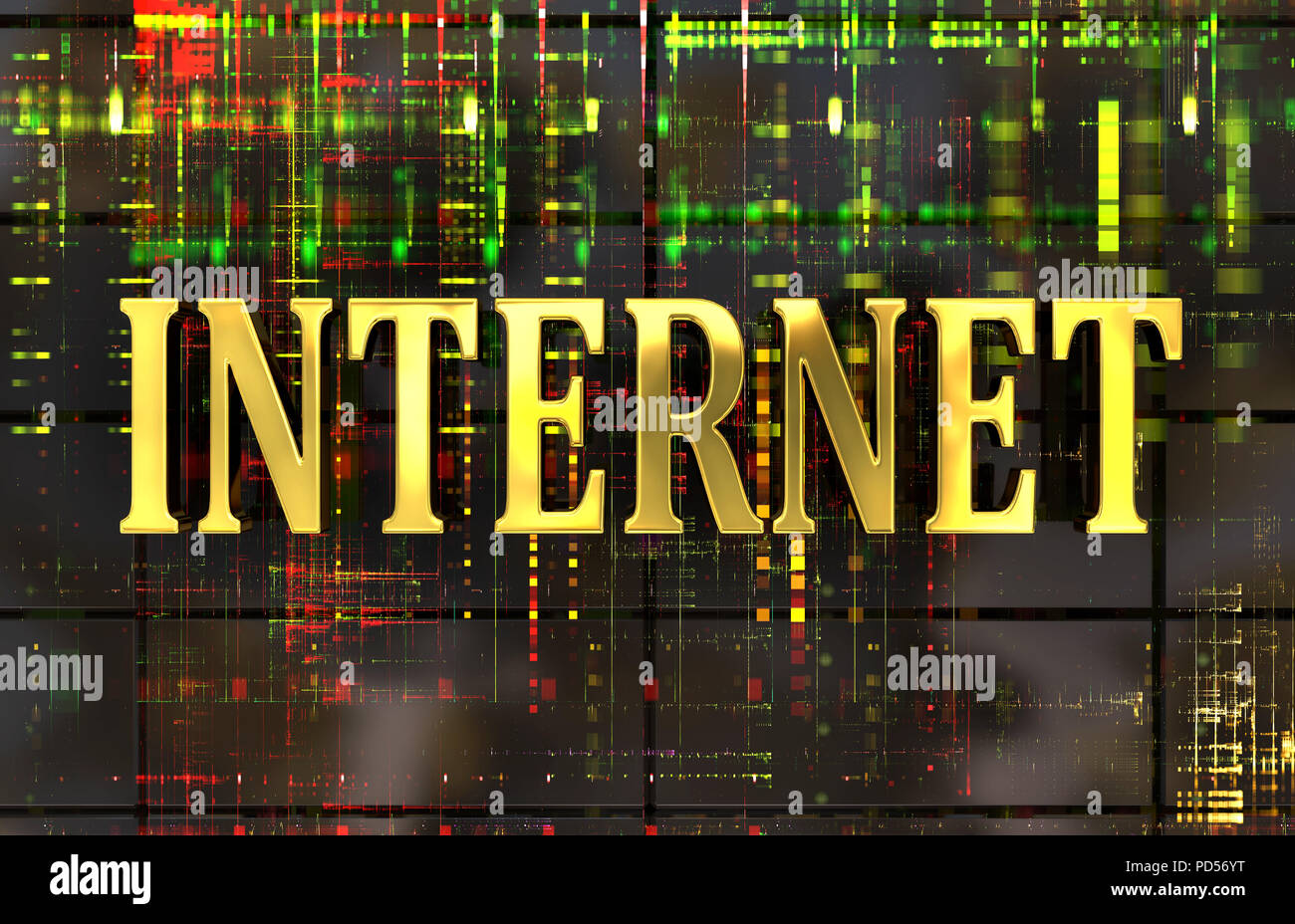 Golden word INTERNET on electronic background Stock Photo - Alamy