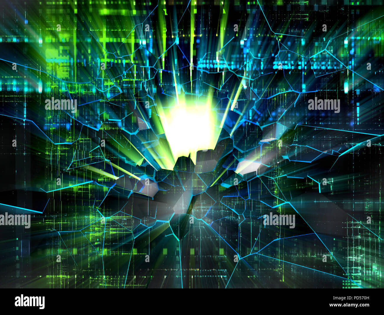Light fracture on electronic background, virus concept Stock Photo - Alamy