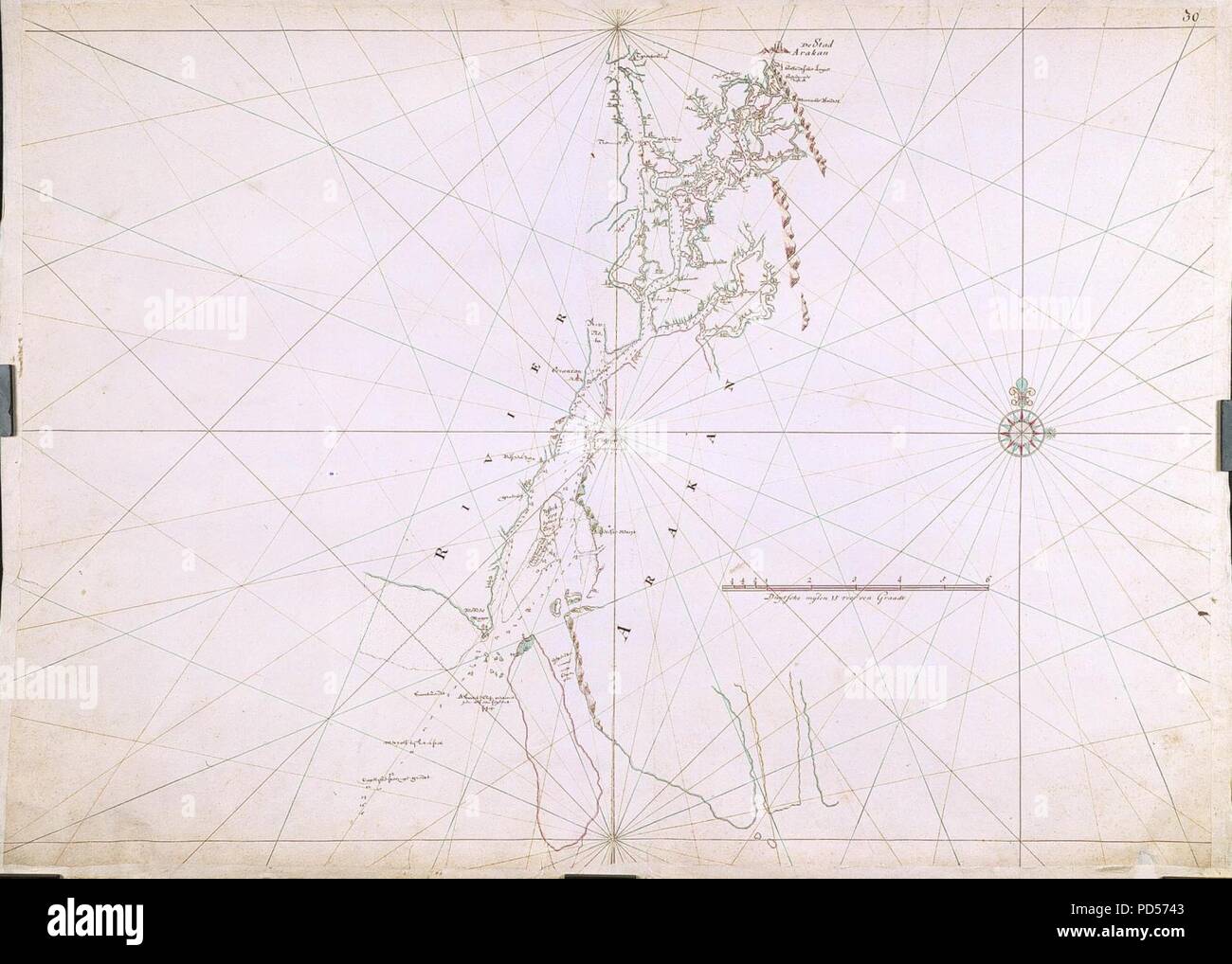 Chart of the river of Arrakan Stock Photo - Alamy