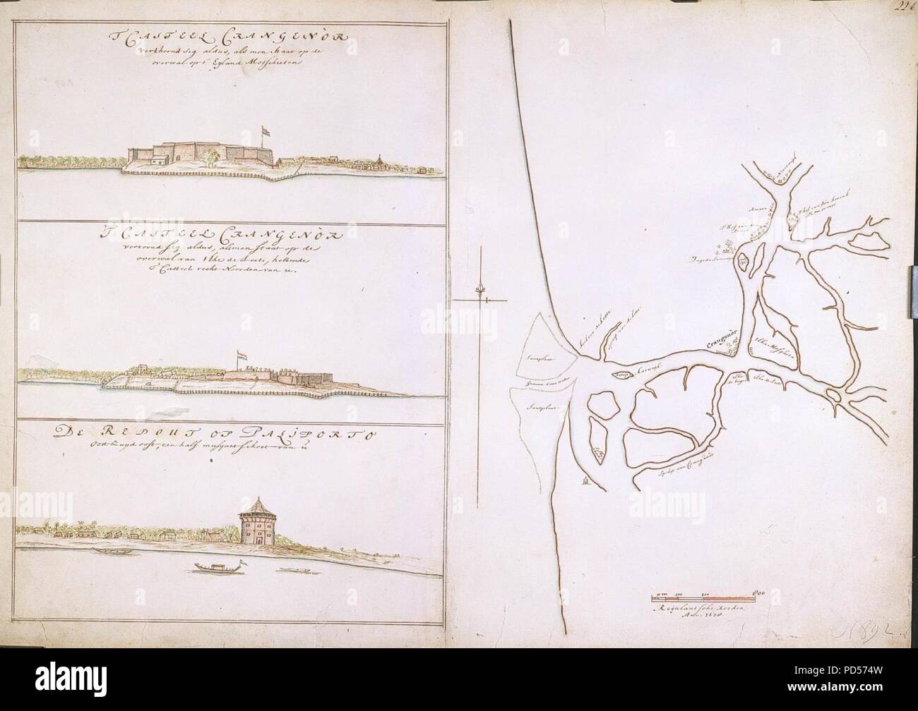 Representation of the castle at Crangenor and the redoubt at Paliporto ...