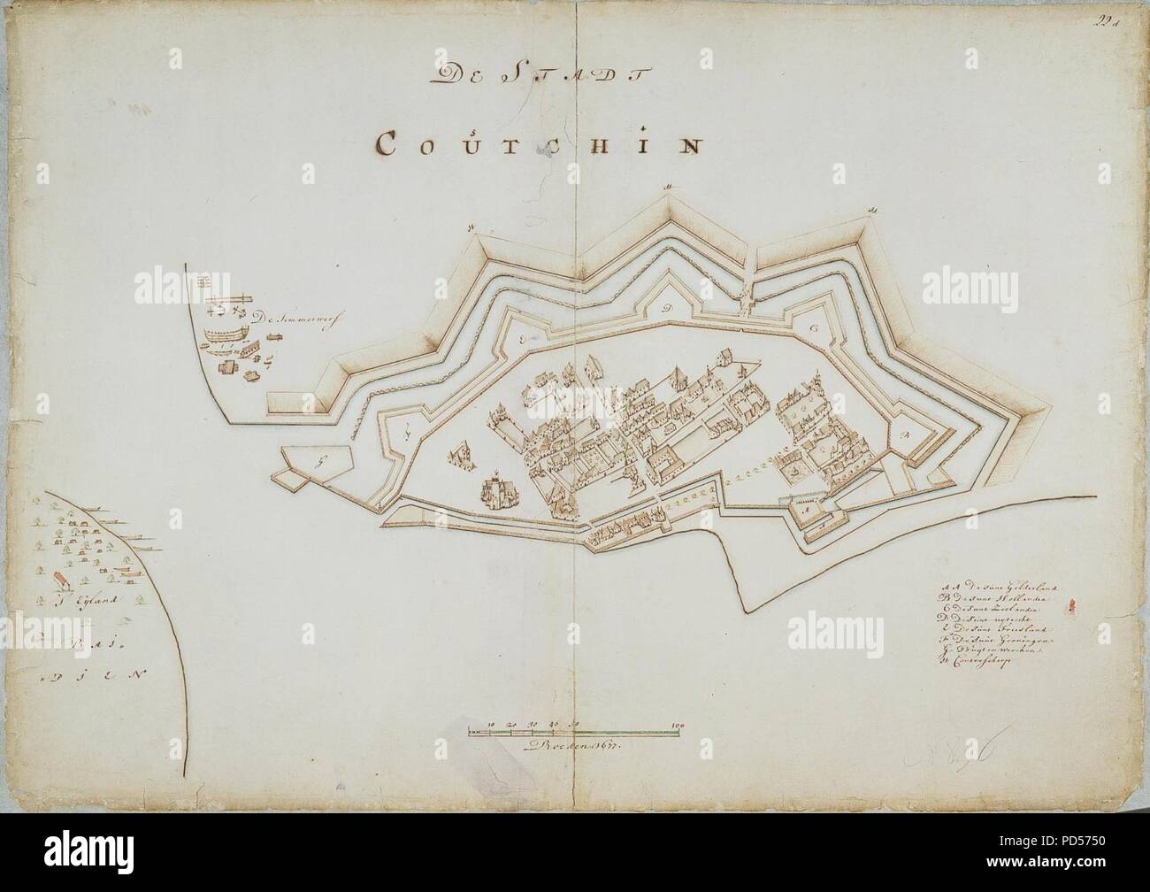 Map of Cochin and part of the island of Vypin Stock Photo - Alamy