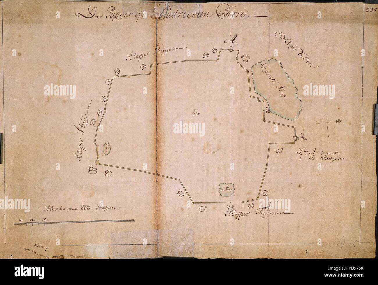 Map of the small fort at Padricotta Parri Stock Photo - Alamy