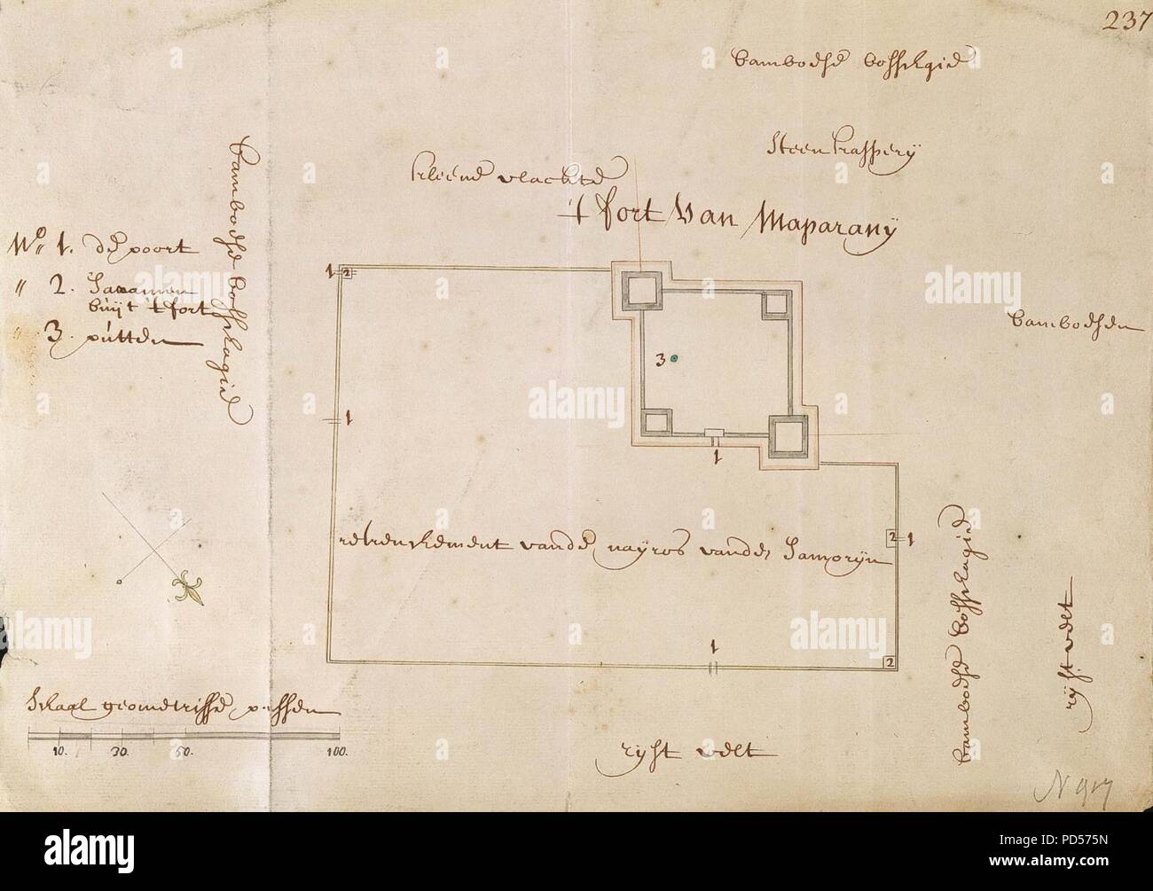 Map of the fort at Maparany Stock Photo - Alamy