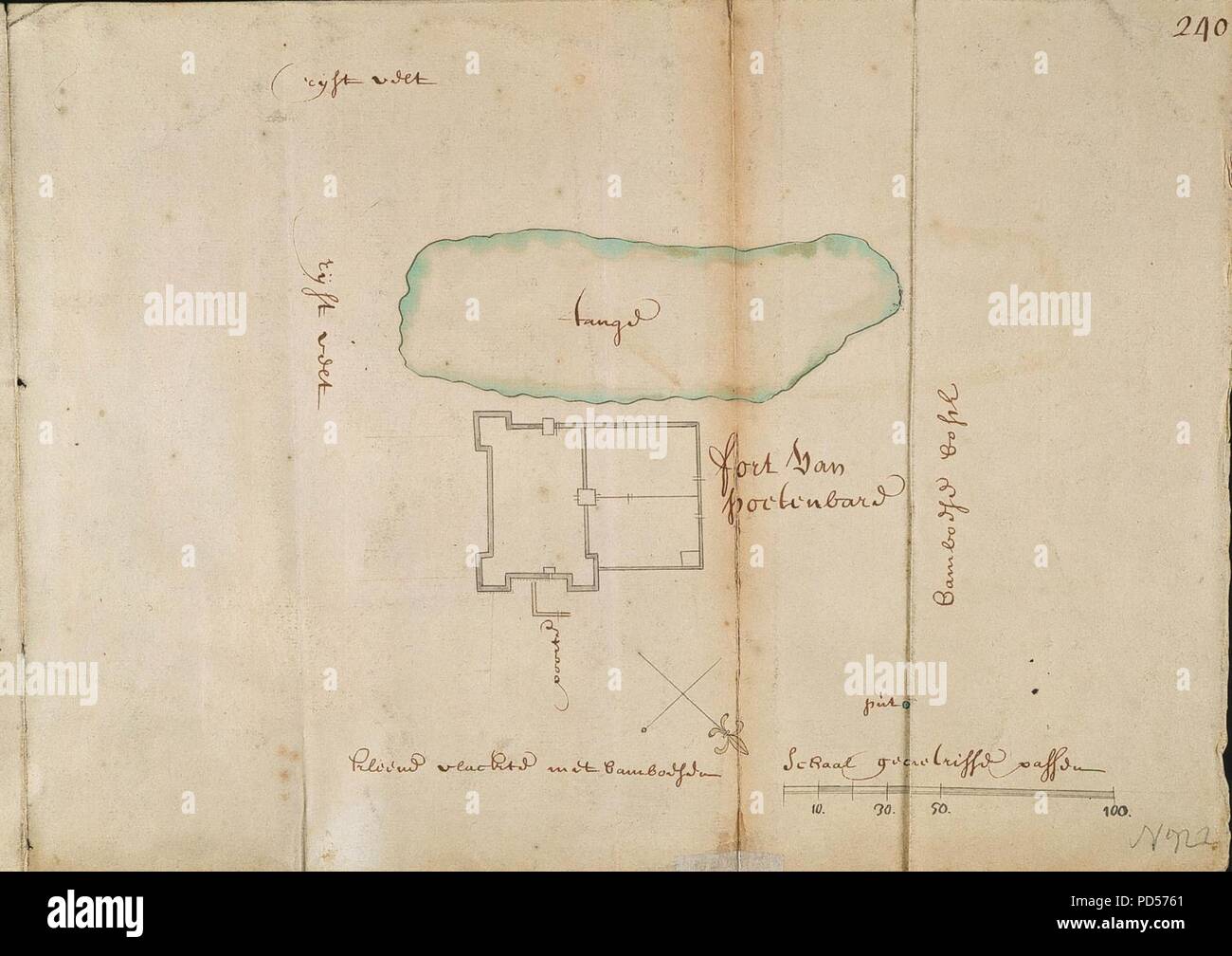 Map of the small fort at Poetenbare Stock Photo - Alamy