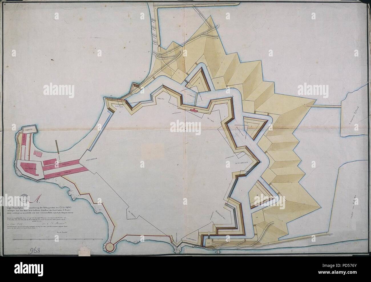 Map of the castle at Colombo Stock Photo - Alamy