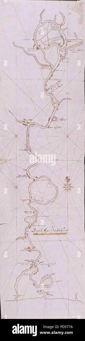 Chart of the river of Siam Stock Photo - Alamy