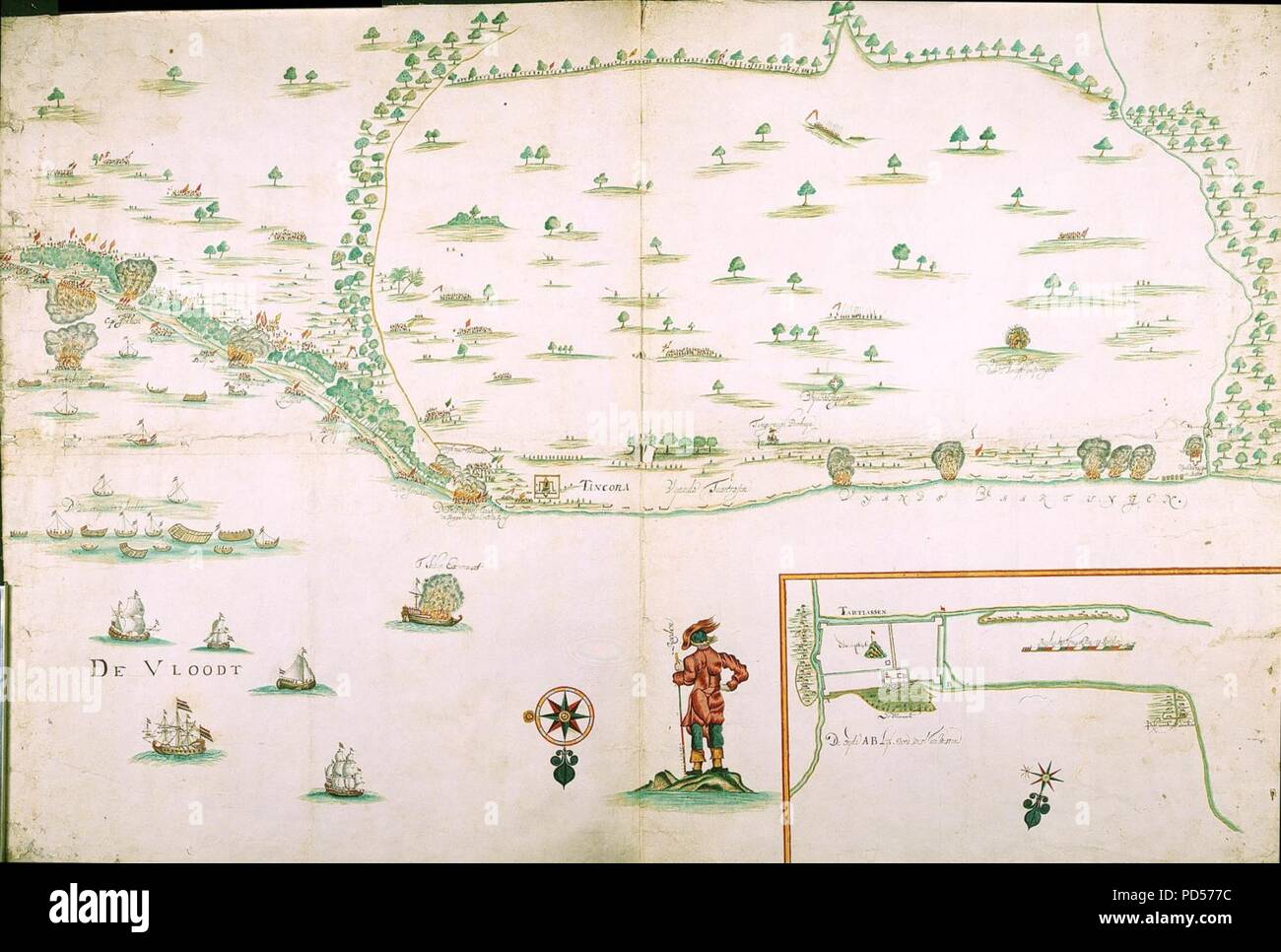 Map of part of the coast near Bantam Stock Photo - Alamy