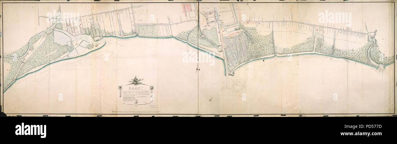 Map of the beaches to the west and east of the castle at Batavia Stock ...