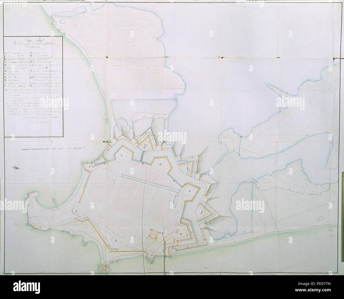 Map for the fortification of the castle at Colombo Stock Photo - Alamy
