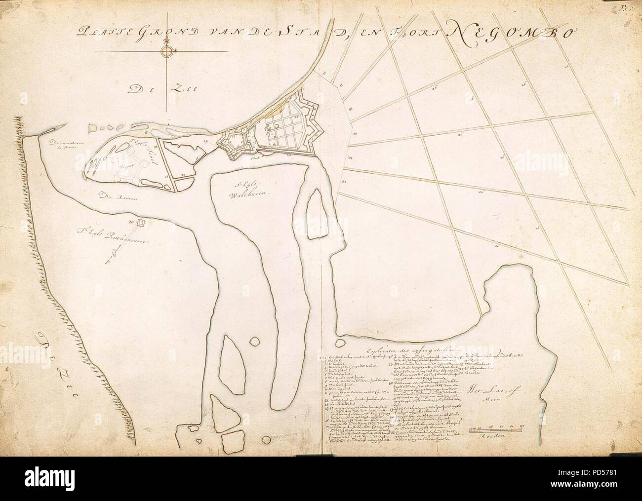 Map of the city and fort at Negombo Stock Photo - Alamy