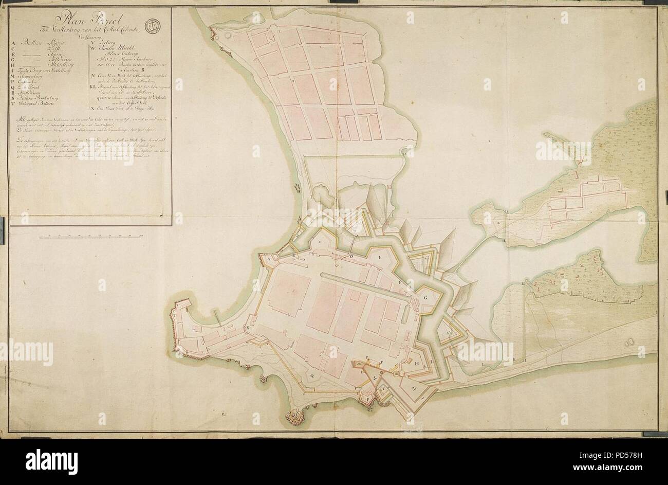 Map for the fortification of the castle at Colombo Stock Photo - Alamy