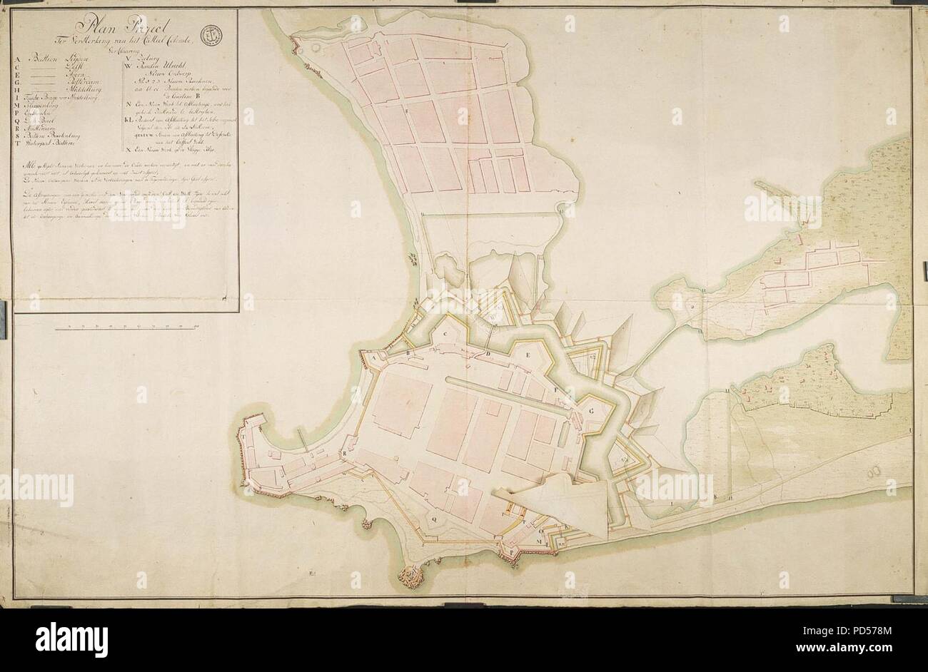 Map for the fortification of the castle at Colombo Stock Photo - Alamy