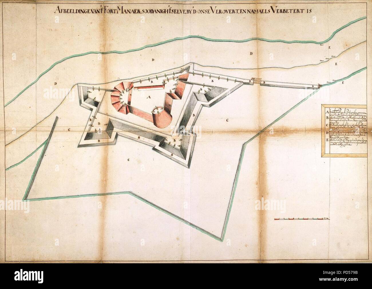 Map of Fort Manaer Stock Photo - Alamy