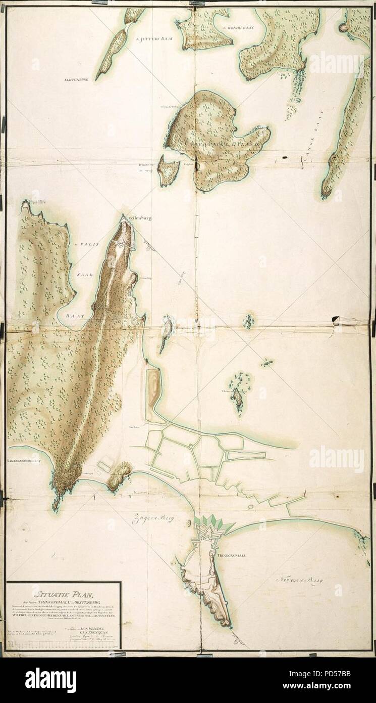 Map of the fort at Trinconomale Stock Photo - Alamy