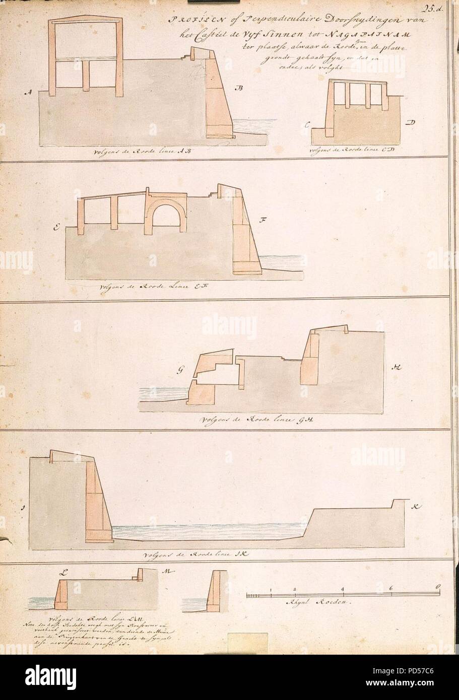 Elevations of Fort De Vyf Sinnen at Nagapatnam Stock Photo - Alamy