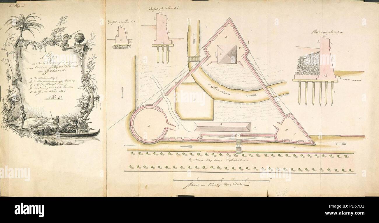 Map of the waterway at Batavia Stock Photo - Alamy