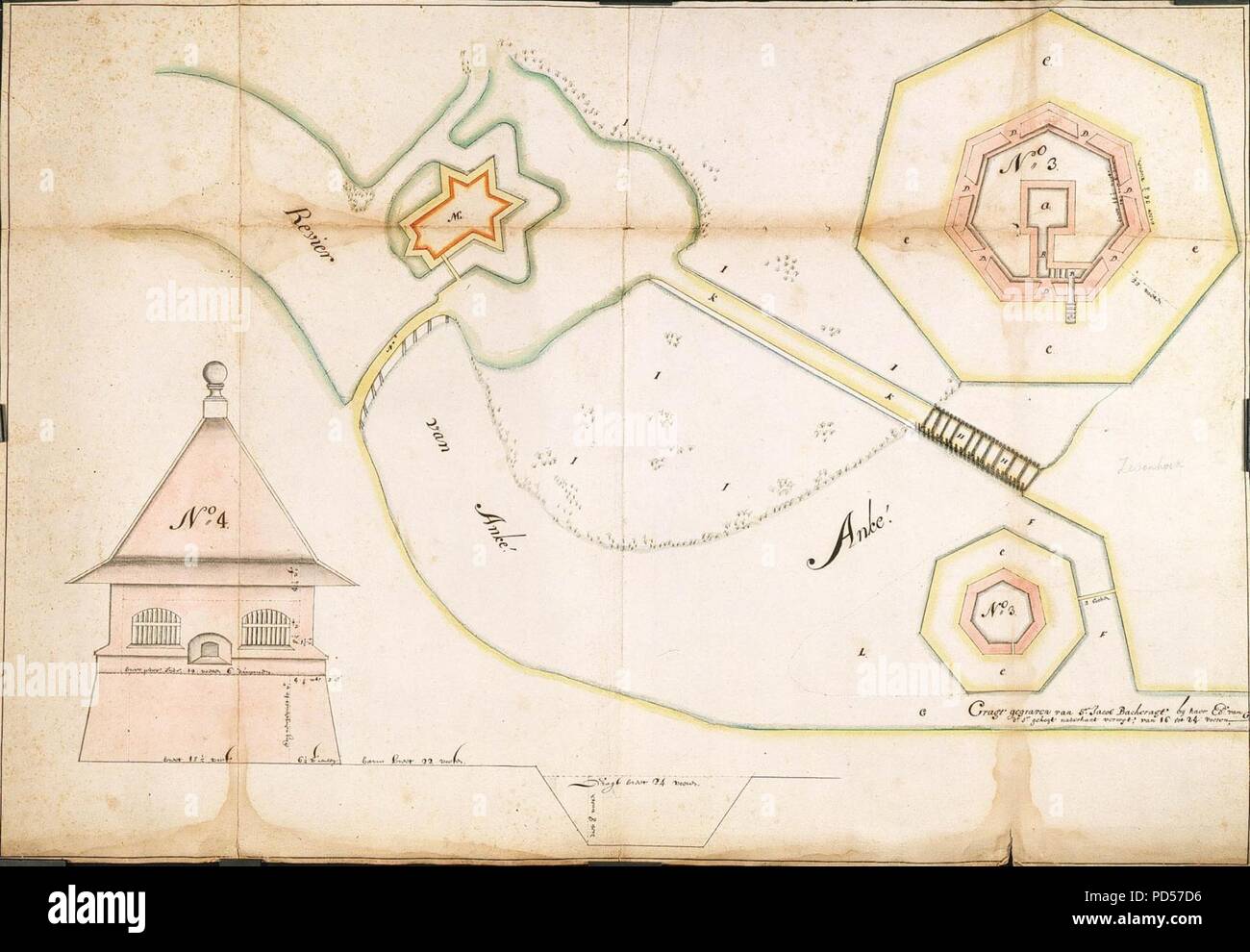 Map of Fort De Zevenhoek Stock Photo - Alamy