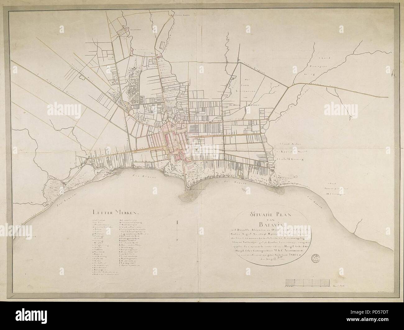 Map of the castle and city of Batavia Stock Photo - Alamy