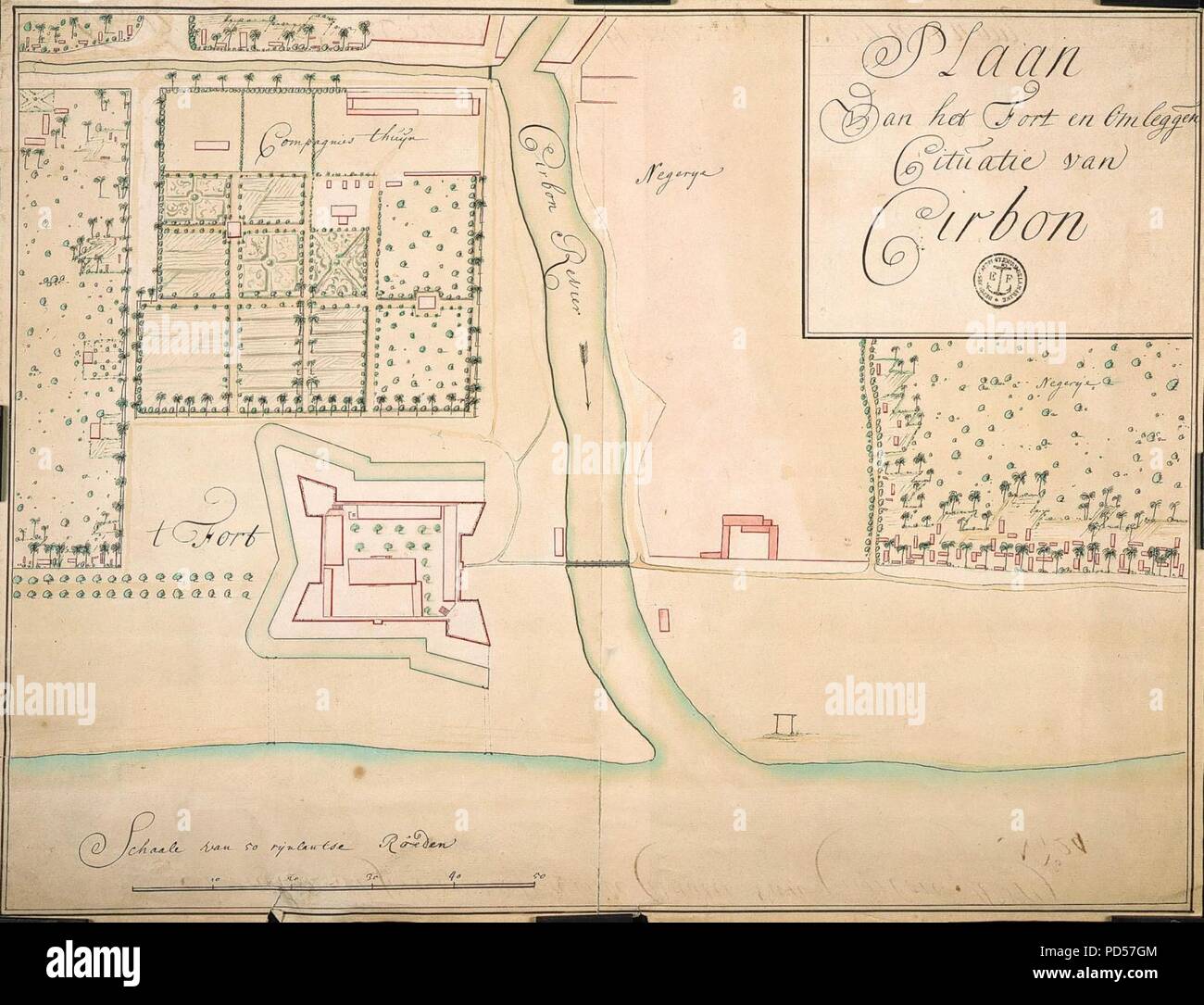 Map of Cheribon Stock Photo - Alamy