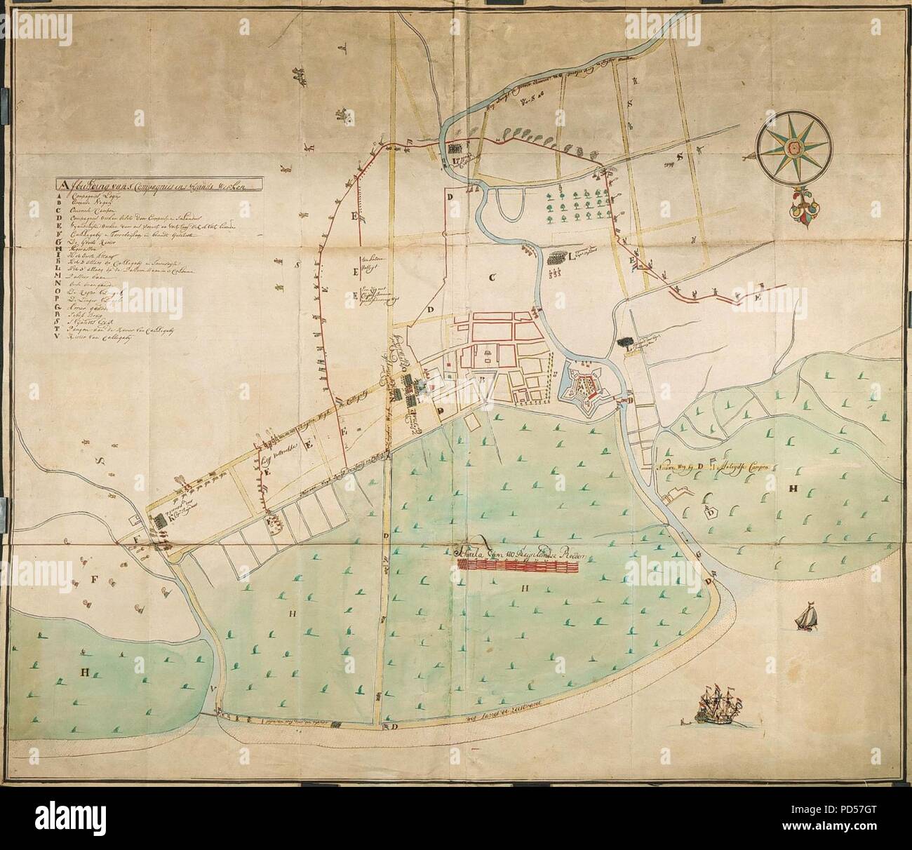 Map of the fort at Samarang Stock Photo - Alamy
