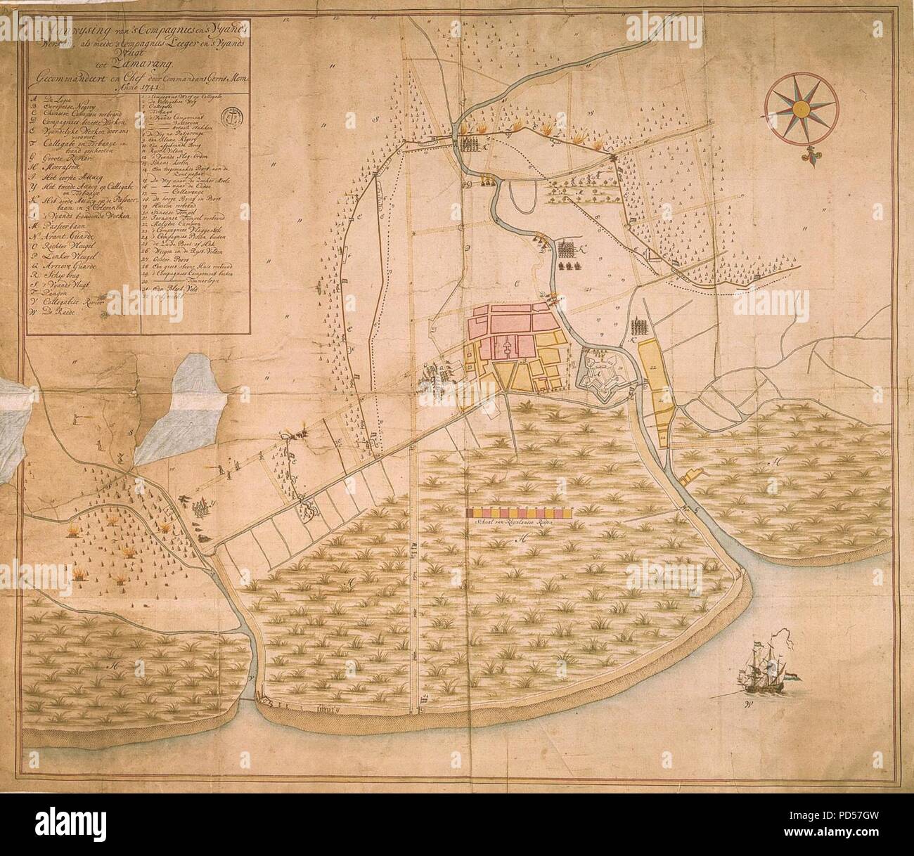 Map of Semarang and environs Stock Photo - Alamy