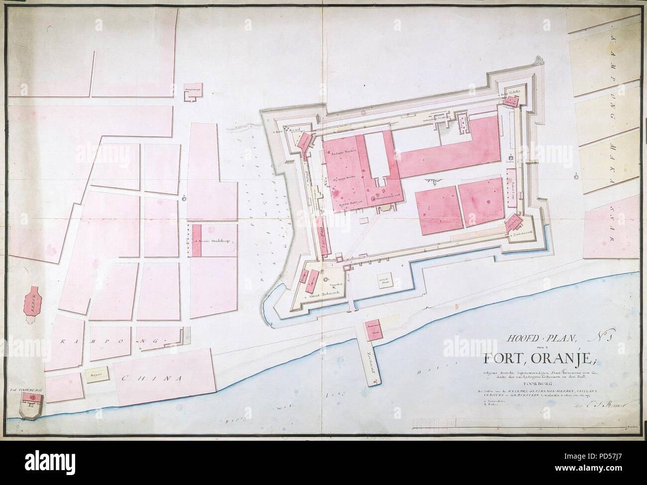 Map of Fort Orangie on Ternaten Stock Photo - Alamy