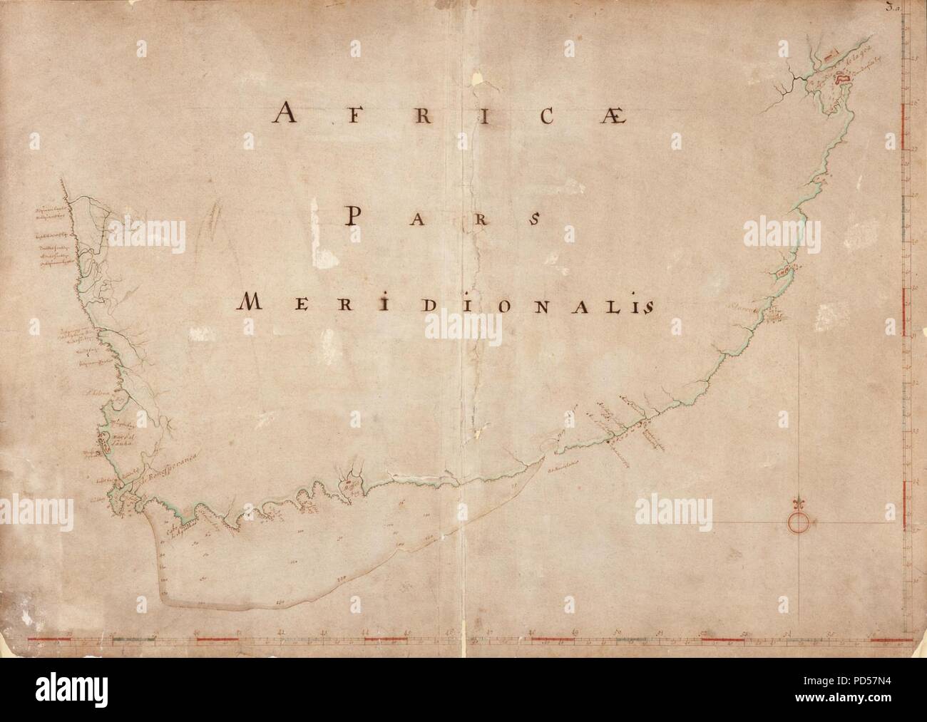 Map of the southern African coast Stock Photo - Alamy