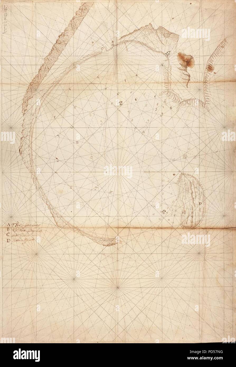 Map of Table Bay and Robben Island Stock Photo - Alamy
