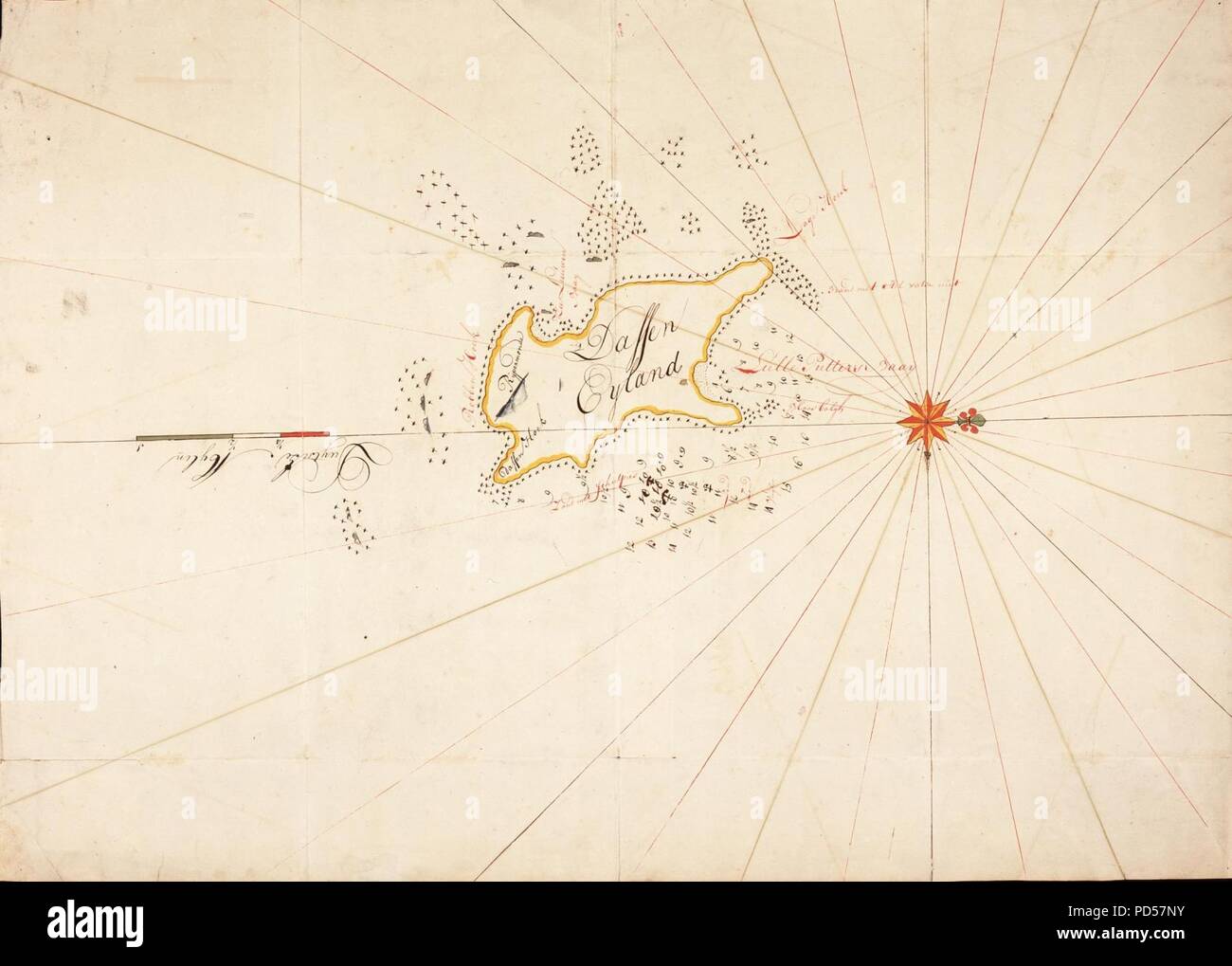 Map of Dassen Island Stock Photo - Alamy
